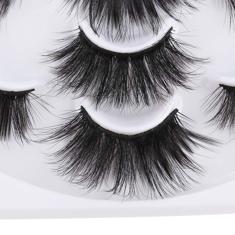 SKONHED 25mm False Eyelashes 8D Dramatic Look Mink Fluffy Long Hair Lashes 7 Pair Big Size Eyelashes (003)