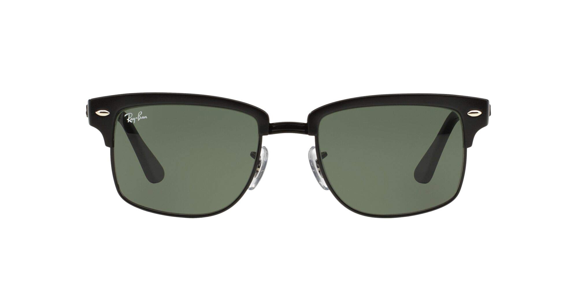 Ray-Ban RB4190 Clubmaster Square Sunglasses, Demigloss Black/Black/CRYstal Green, 50 mm