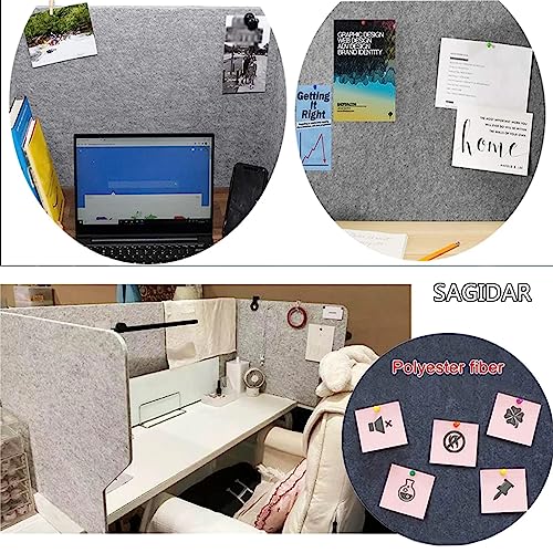 SAGIDAR Privacy Desk Office Divider, Sneeze Guard Desk Divider, Workspace Divider 3-Panel Partition, 60/80/100cm Tabletop Divider, Protecting Privacy, Easy to Fold