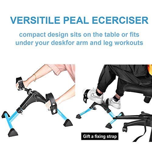 Under Desk Bike Pedal Exerciser, Foldable Mini Exercise Bike, Peddler Exerciser for Arms and Legs