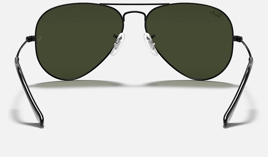 Ray-Ban RB3025 L2823 Black/G-15 Green Metal Aviator Sunglasses For Men For Women + BUNDLE with Designer iWear Eyewear Kit