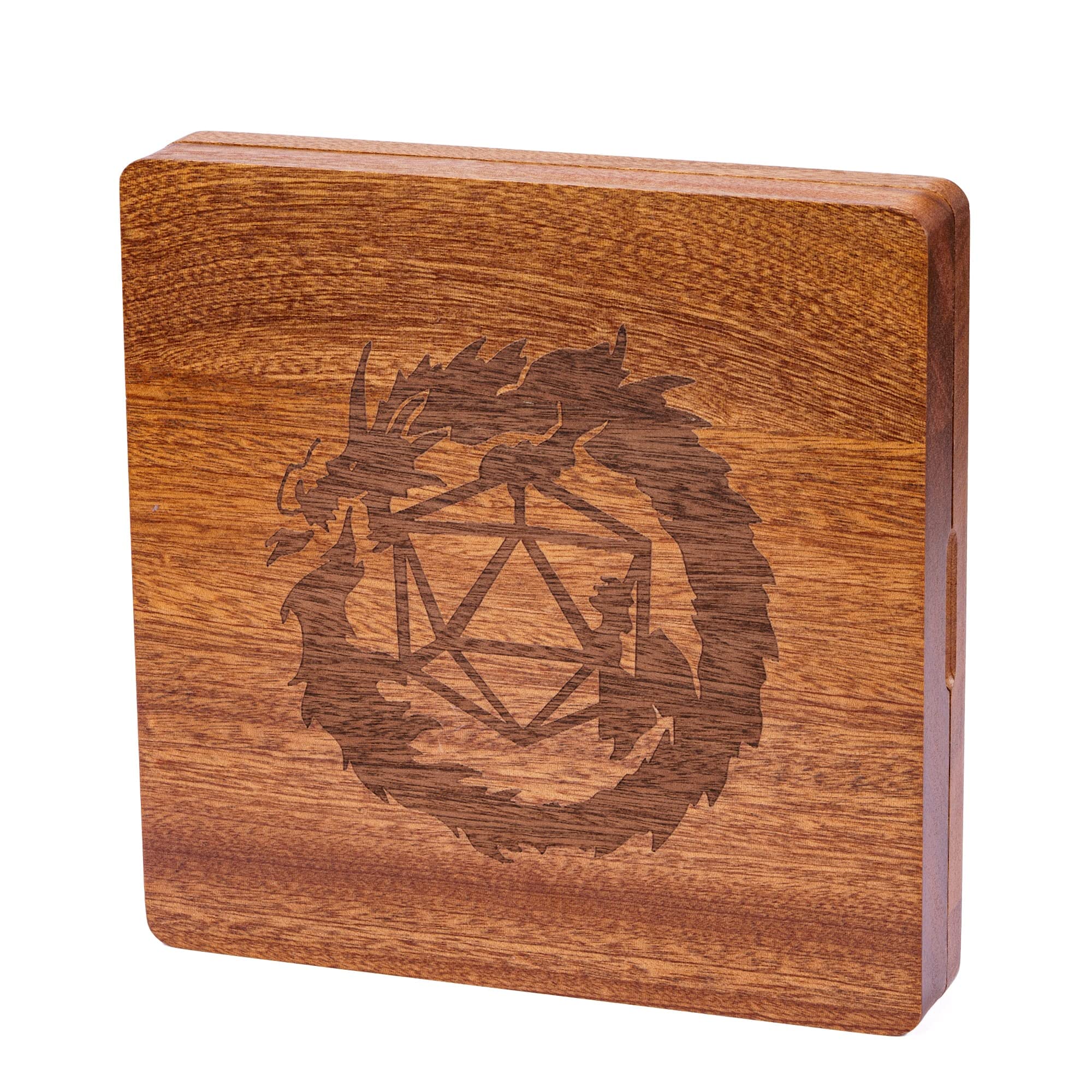 UDIXI 2 in 1 DND Dice Tray, Wooden Dice Box with Magnetic Lid & D&D Dice Holder Case, Dice Tray Combined into One for DND, D&D, RPG, Tabletop Games | Holds 6 Sets of Polyhedral Dice(Sapele Wood)