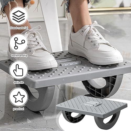 Under Desk Footrest With Large Roller Massage, Foot Rest Under Desk Ergonomic, Foot Stool Under Desk At Work, Adjustable Foot Rest Adjustable Footrest Comfy Rest For Under Desk At Work Or Gaming（Grey）