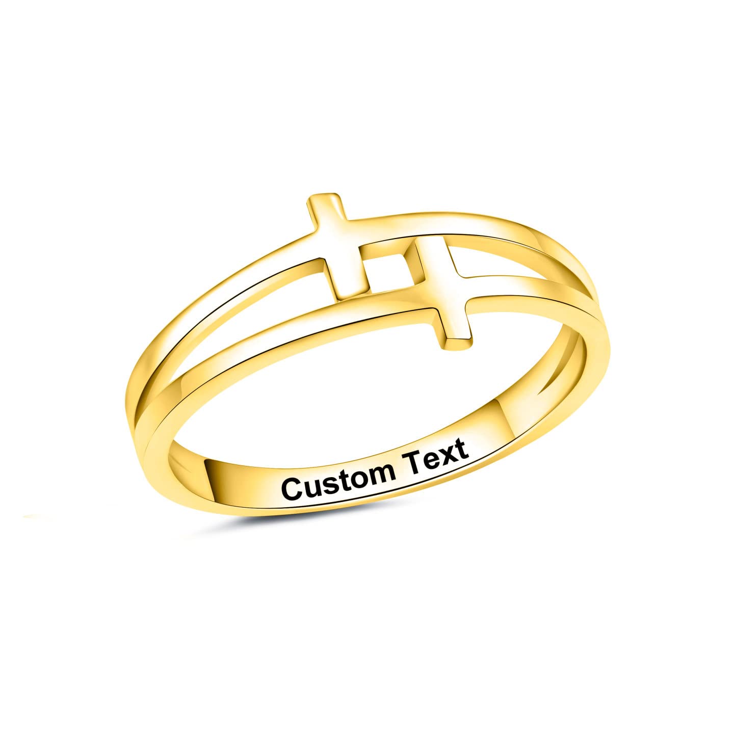 Women Christian Jewelry Personalized Band Rings for Cross Rings for Men Simple Ring Engraved Custom Name Sterling Silver Rose Gold. (4)