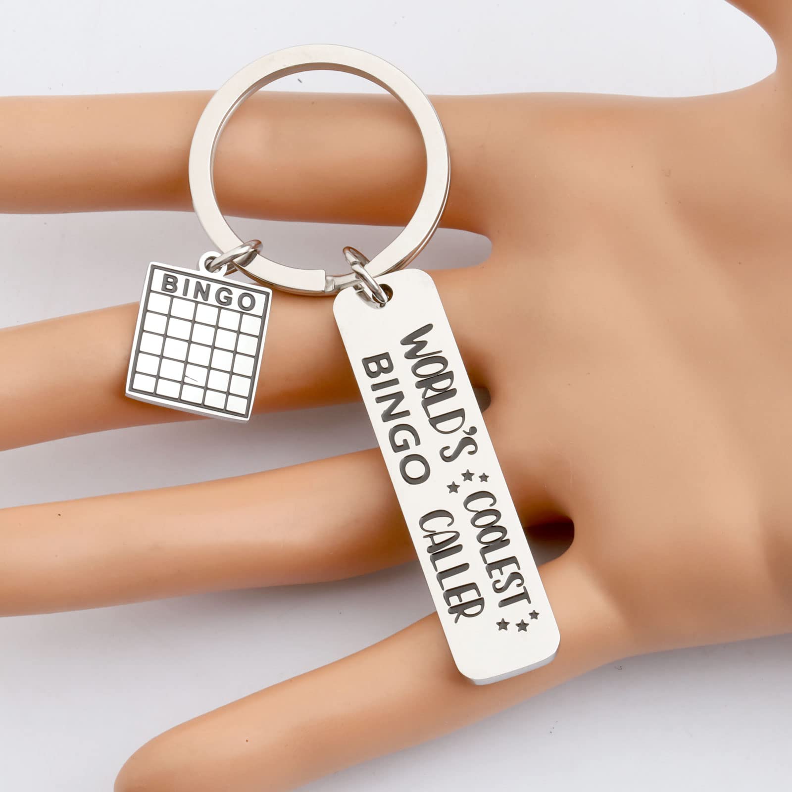 WSNANG Funny Bingo Player Gift World's Coolest Bingo Caller Keychain Bingo Winner Gift Bingo Lover Gift (Bingo Caller KC)