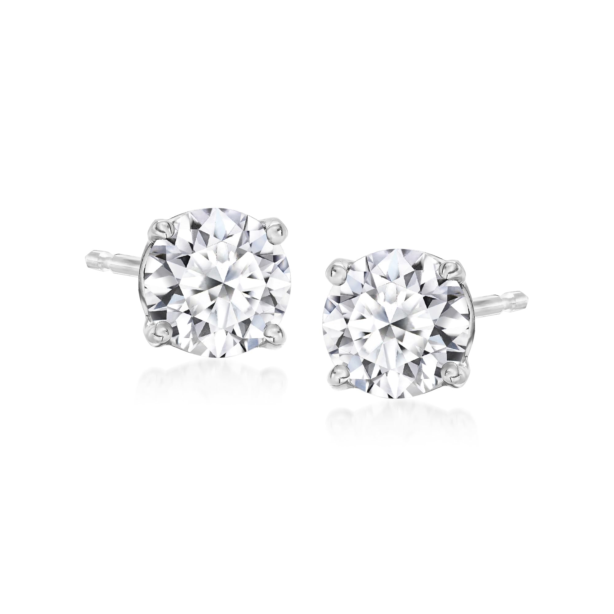 Ross-Simons 1.00 ct. t.w. Lab-Grown Diamond Stud Earrings in 14kt White Gold