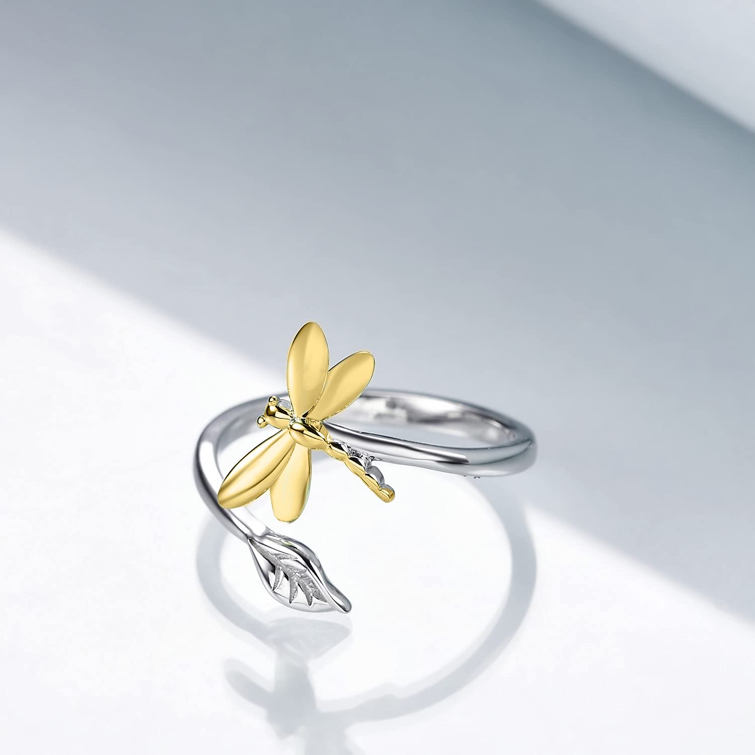 WINNICACA Dragonfly Open Ring Sterling Silver Thumb Ring Cute Dragonfly Jewelry Gifts for Women Birthday