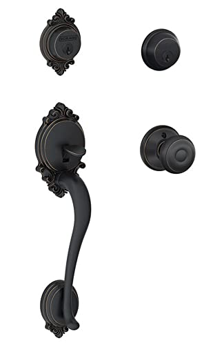 Schlage F62BRK716GEO Brookshire with Georgian Knob, Aged Bronze