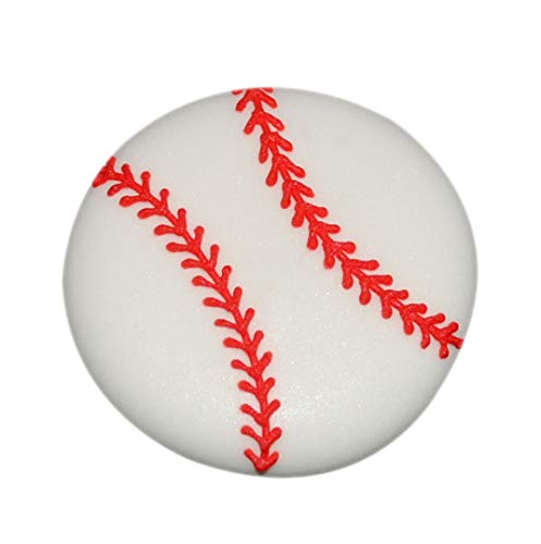 Set of 12 Royal Icing Sports Balls - Edible Cupcake Toppers by Sugar Deco (Baseballs)