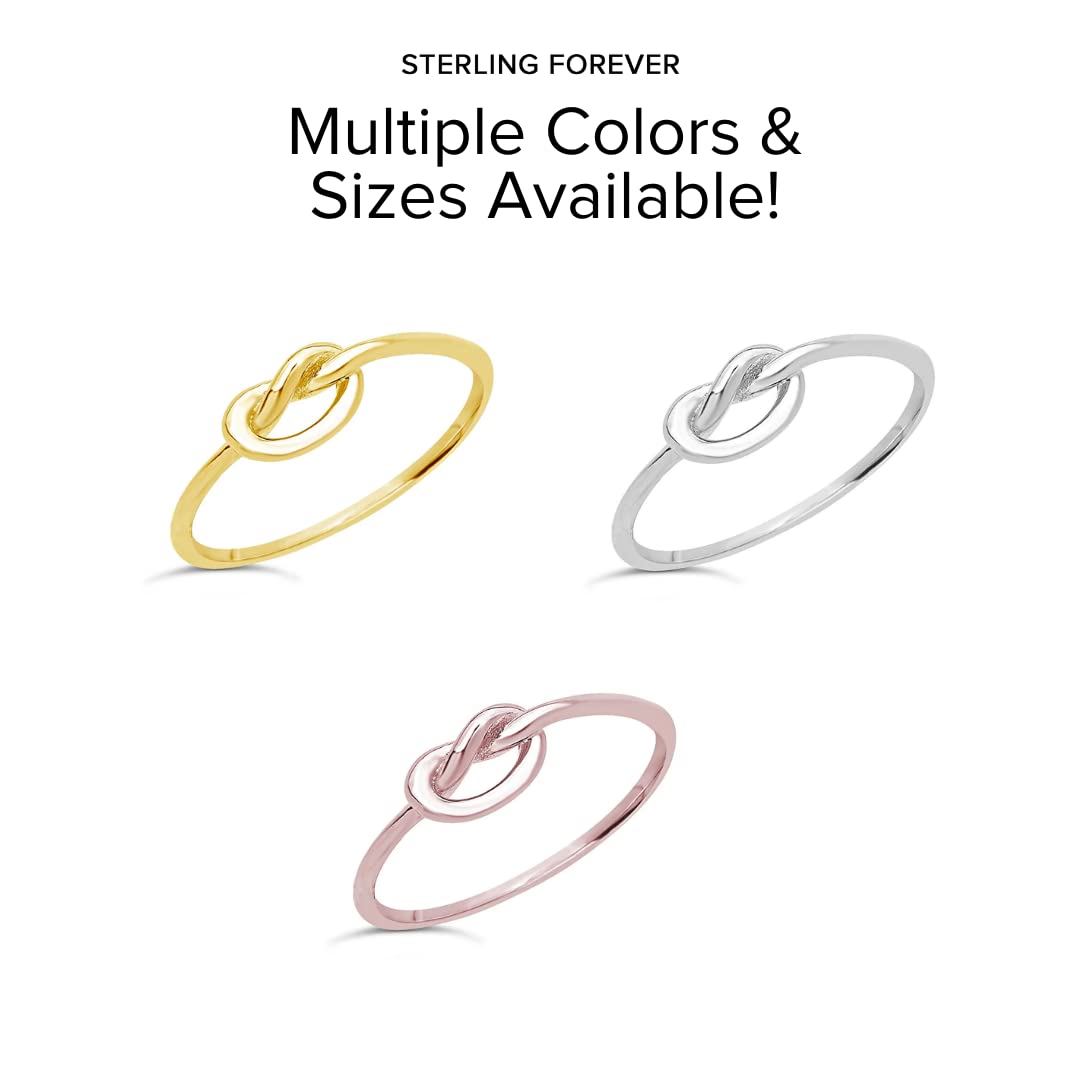 Sterling Forever - Love Knot Ring – Simple and Authentic Relationship Ring for Girlfriend, Wife or Soulmate – Trendy and Unique Ring for Women or Teens