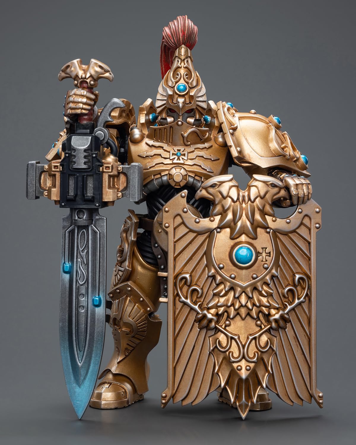 Pipigirl JoyToy 40K Space Marine Genuine License 1/18 Action Figure, Adeptus Custodes Custodian Guard with Sentinel Blade and Praesidium Shield