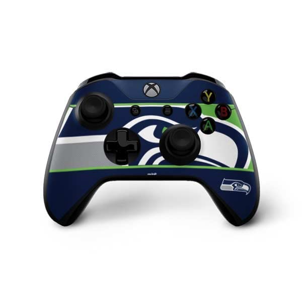 Skinit Decal Gaming Skin compatible with Xbox One X Bundle - Officially Licensed NFL Seattle Seahawks Zone Block Design