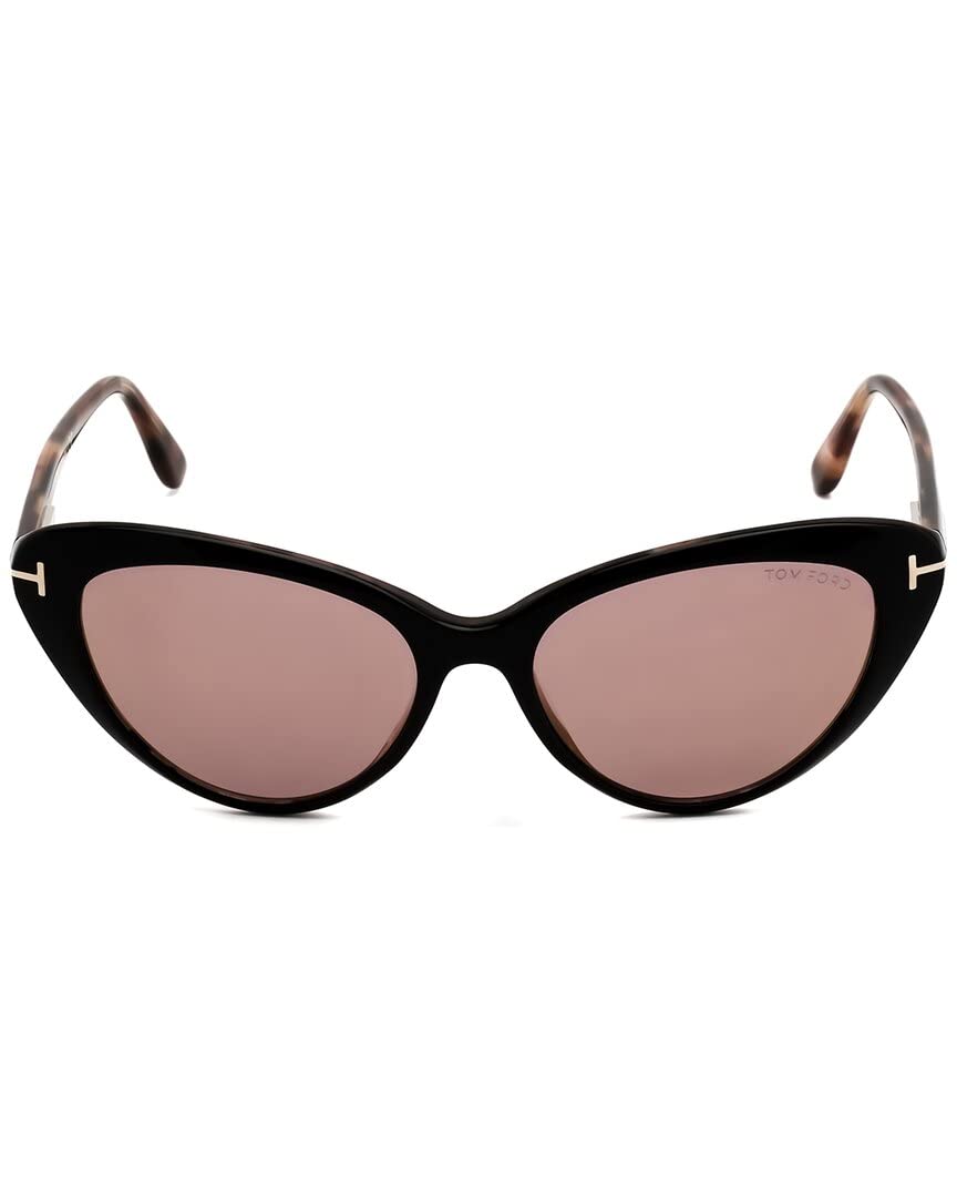 Tom Ford Cateye Sunglasses TF869 Harlow 05Z Black/Rose Havana 56mm FT0869