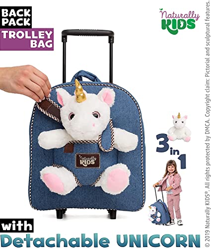 Unicorn Rolling Backpack for Girls, Kids Suitcase with Wheels, Kids Luggage, Toddler Suitcase