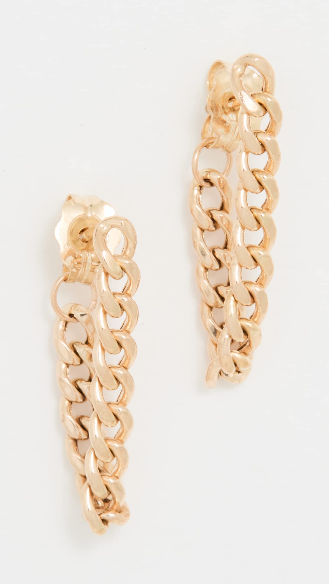 Zoe Chicco Women's 14k Gold Small Curb Chain Huggie Earrings, Gold, One Size