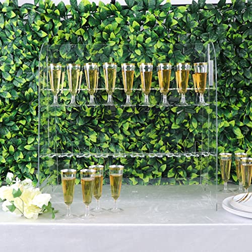 Tableclothsfactory 25" Clear Acrylic 2-Tier Wine Glass Stemware Rack, Champagne Flute Holder with Stand