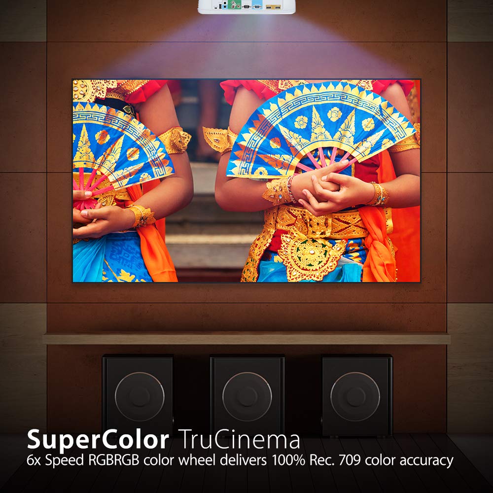 ViewSonic PX727HD 1080p Projector with RGB 100% Rec 709, ISF Certified, Sports Mode and Low Input Lag for Home Theater and Gaming (Renewed)