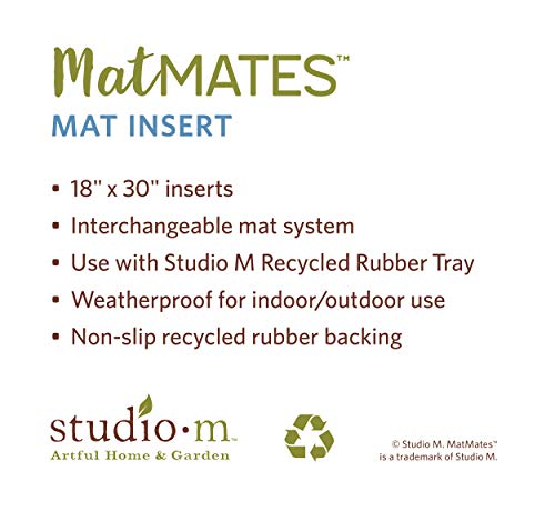 Studio M MatMates Sunflowers on Gingham Decorative Floor Mat Indoor or Outdoor Doormat with Eco-Friendly Recycled Rubber Backing, 18 x 30 Inches