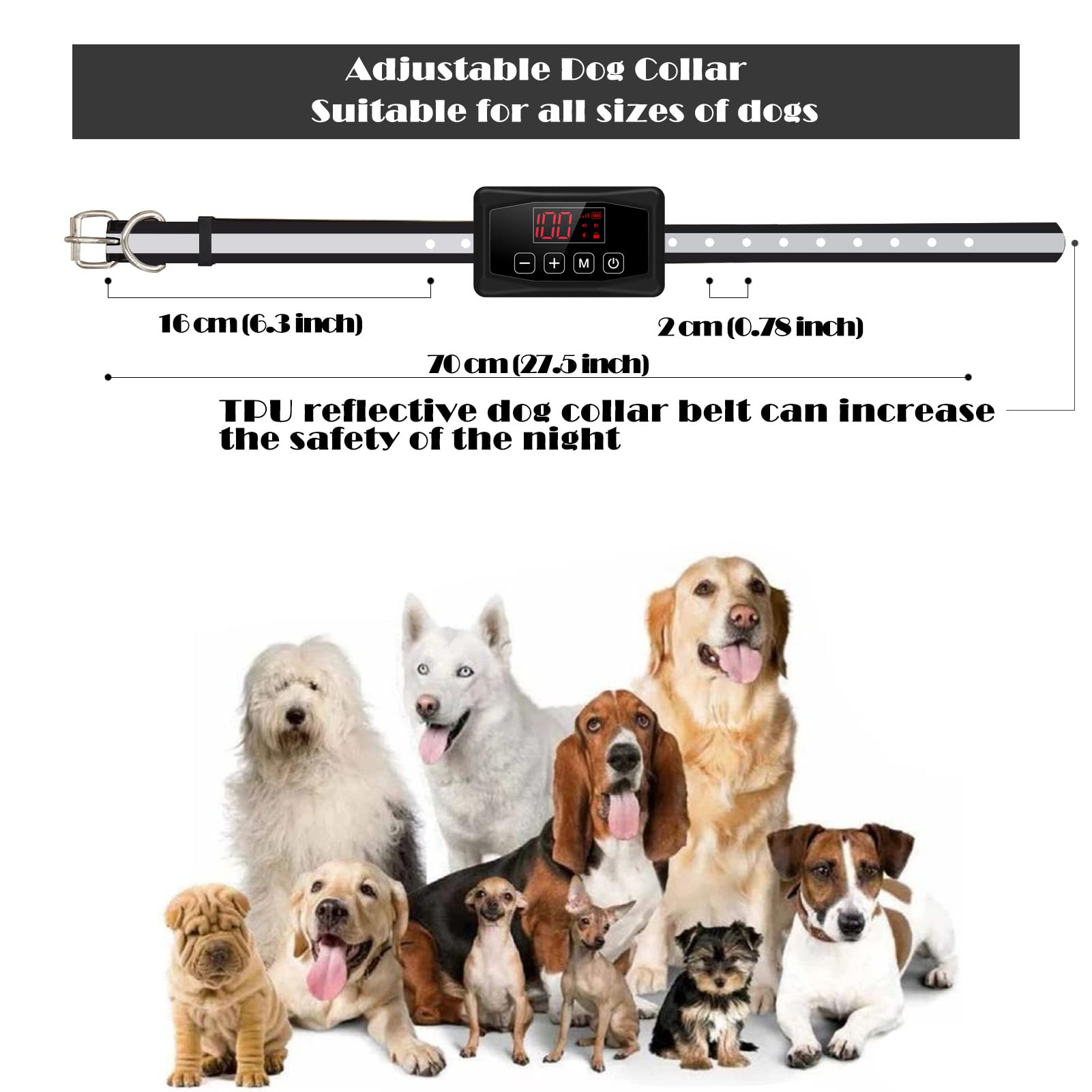 Smoostart GPS Wireless Dog Fence, Dog Boundary Collar System Electric Dog Fence with GPS, Range 100-3280 ft Pet Containment System Multi-Function in 1 Suitable for All Dogs