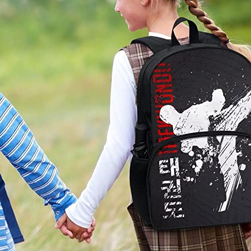 UNICEU Taekwondo Sports Backpack Personalized School Bags Add Your Name Customization Durable Shoulder Backpack for Elementary Preschool Teen Boys Girls