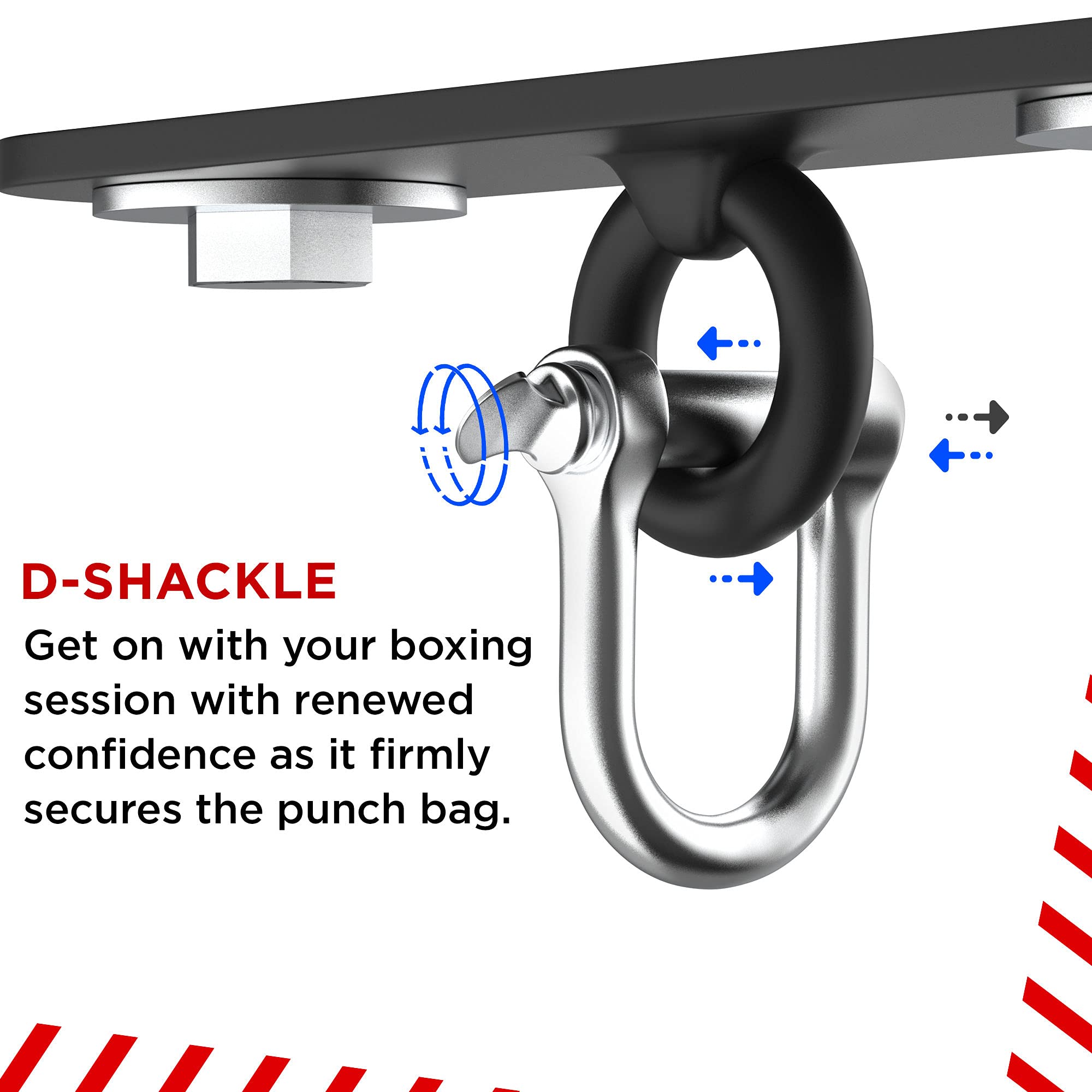 RDX Boxing Punch Bag Iron Ceiling Hook Mount Heavy Duty MMA Training Hanger, Black