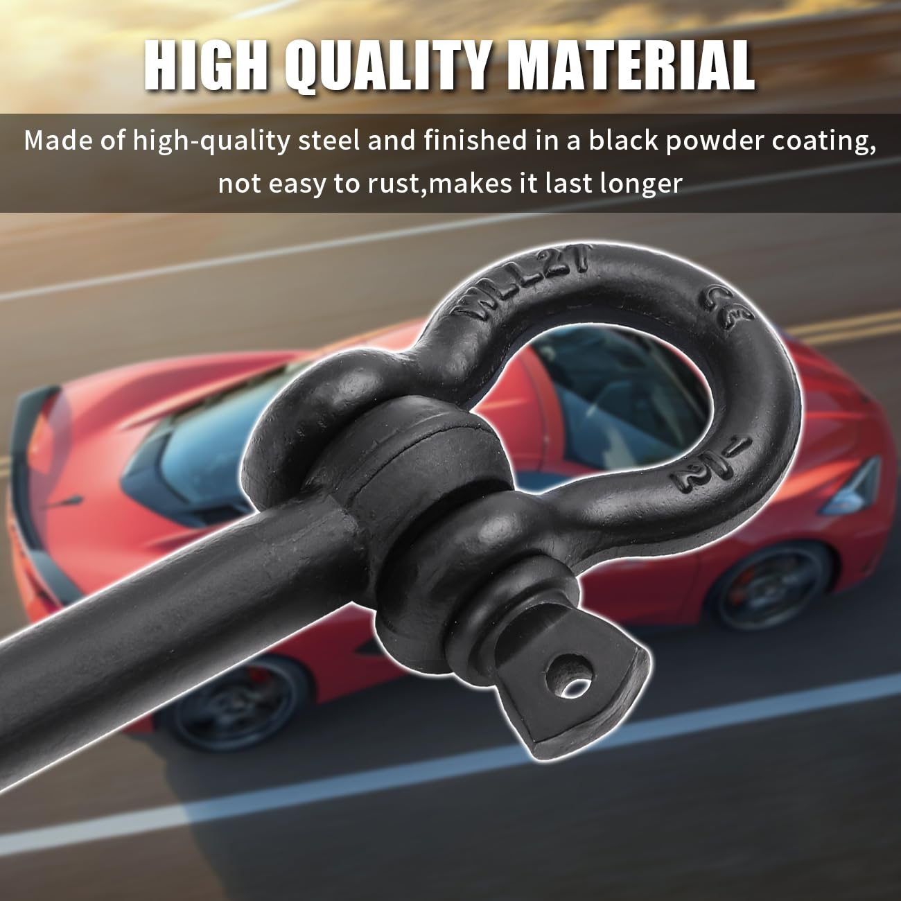 Sulokiy Tow Hook Front Rear Bumper Mid Engine Towing Hooks Trailer Hitch Compatible with for 2014-2024 Chevy Corvette C7 C8 GS Z06 ZR1 P/N Replacement for 15234068,Black