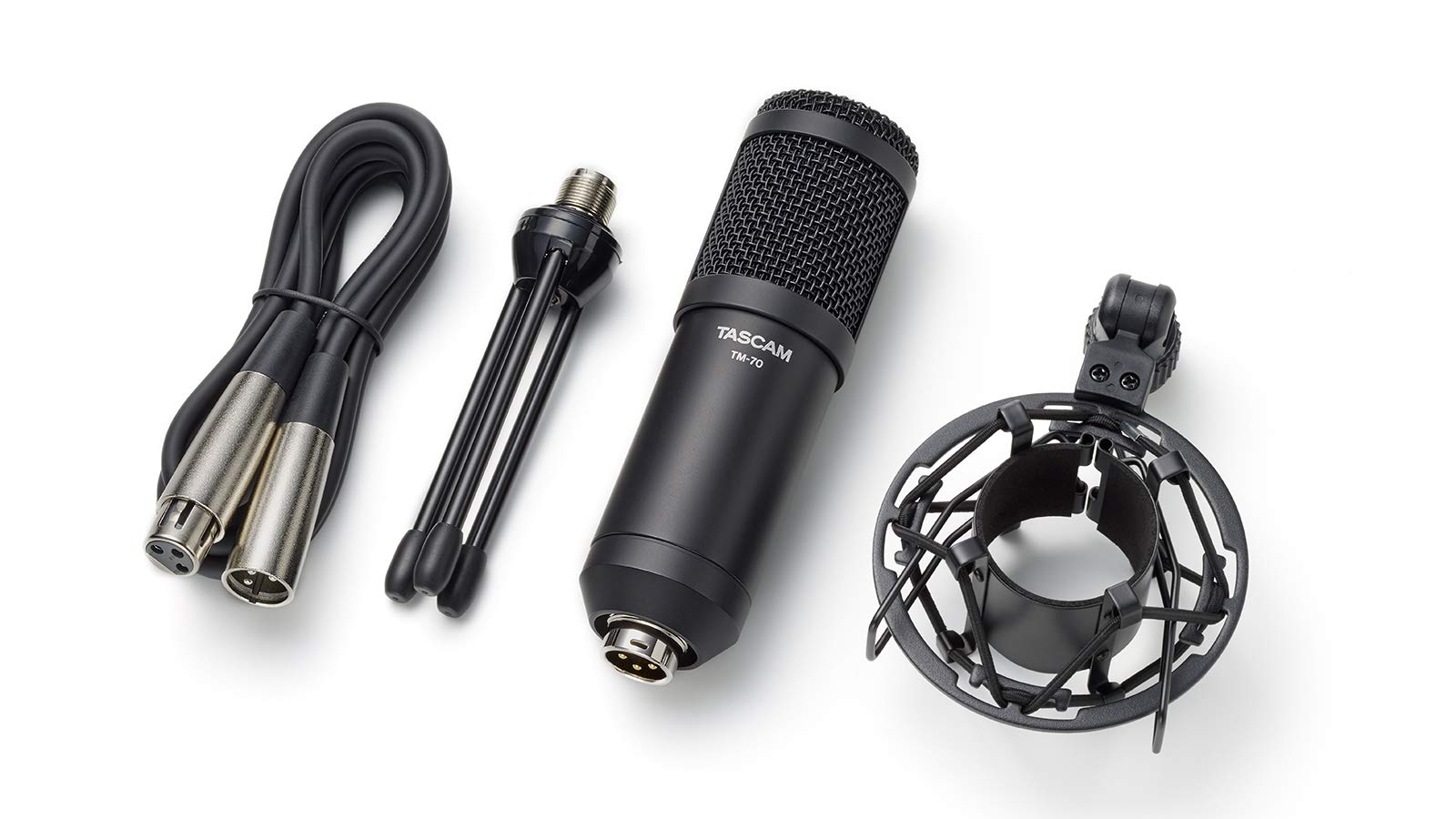 Tascam Dynamic Microphone for Broadcast Microphone for Professional Podcasting and Live Streaming (TM-70), Black