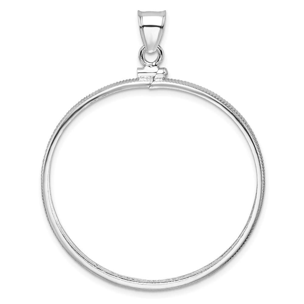 Sterling Silver 39.4 x 3.1mm 1 oz. Screw Top Coin Polished Bezel Pendant 39.4mm 3.1mm style QBP9
