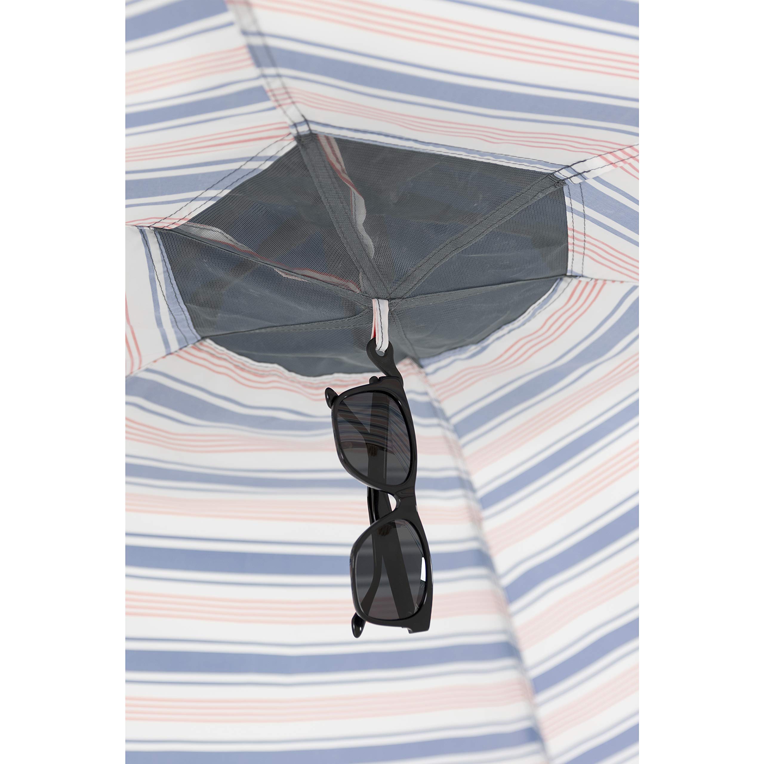 SlumberTrek Adventure 2 Portable Pop Up Open Canopy Outdoor Beach Sun Shelter Tent, Red White and Blue