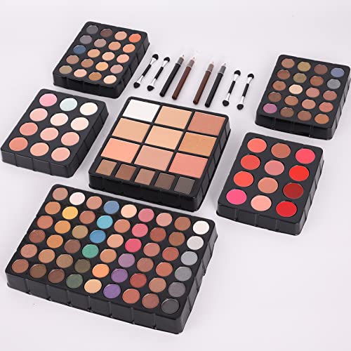 UNIFULL 132 Color All- In- One Makeup For Women Full Kit,Professional Makeup Kit,Makeup Gift Set for Women,Girls&Teens,Include eyeshadow/lipstick/concealer/Lip Gloss/Eyeliner/Mascara(006N2-Silver)