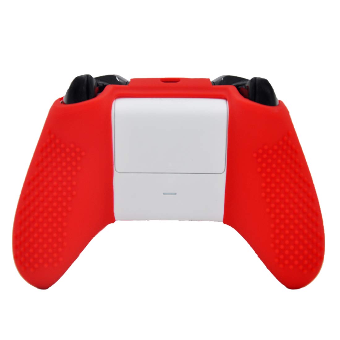 SKINOWN Grip Silicone Case Anti-Slip Protective Grip Cover for Xbox One S & One X Controller with 2 Thumb Grips(Black)