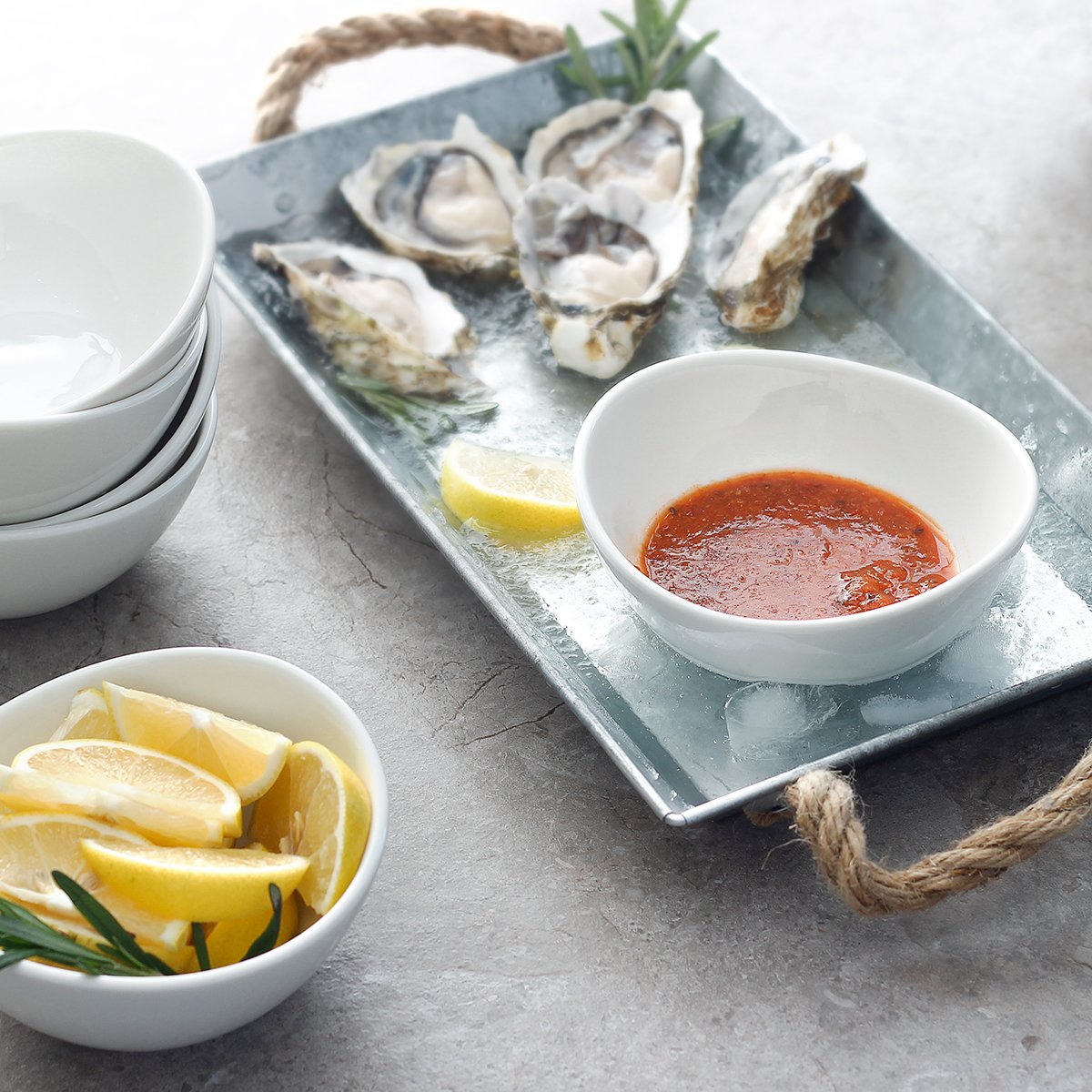 Sweese 28 oz Porcelain Bowls Set of 4 - for Salad, Pasta, Cereal - Microwave, Dishwasher and Oven Safe - White - 103.401