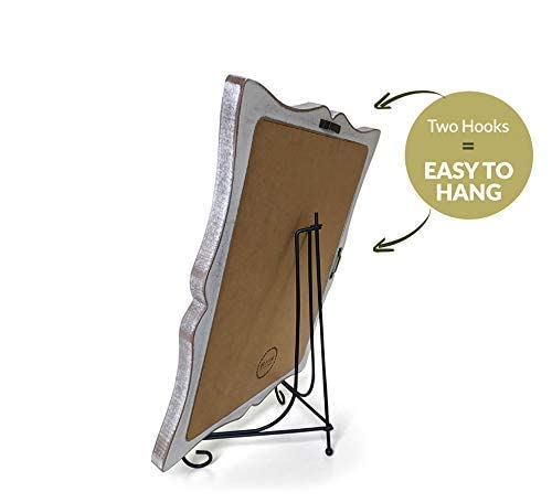 Small Chalkboard Sign with Easel (11x13") + White Liquid Chalk Marker | Hanging or Freestanding Framed Chalkboard with Hand Crafted Sweetheart Frame - Multipurpose | Small Chalkboard Sign