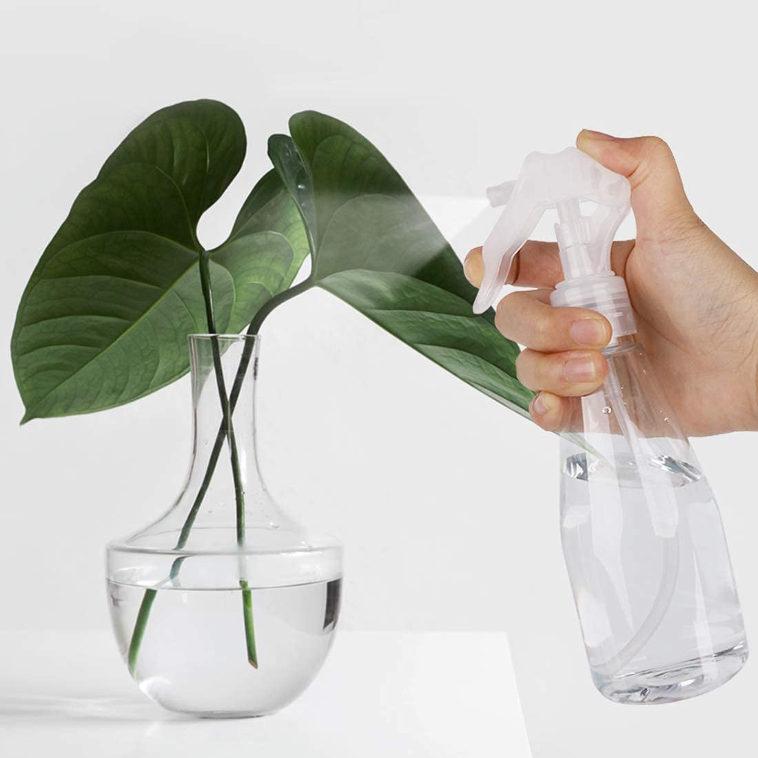 Umoonfine Plant Spray Bottle, 6.8oz Clear Fine Mist Empty Sprayer Bottles Small for Hair & Plants, 2 Pack