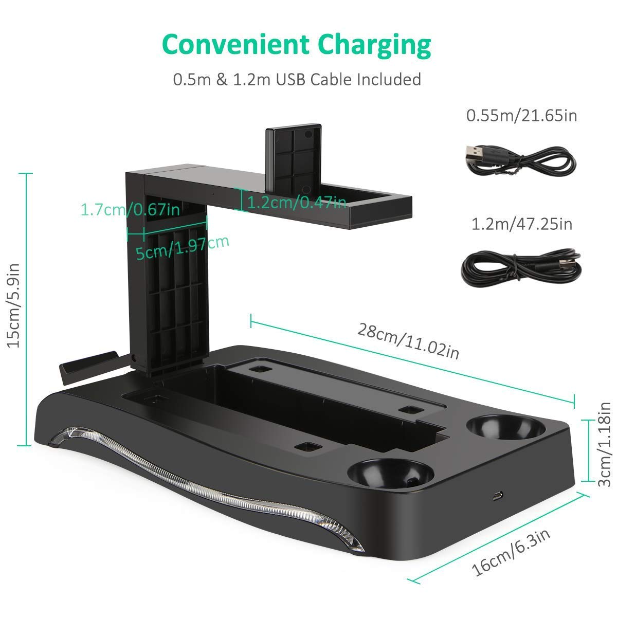 SN-RIGGOR Charging Station Display Stand Docking Station and Processor Unit for PS Move Showcase Storage Stand Holder for PSVR II PS4 VR II PS VR Headset CUH-ZVR2 2th Generation