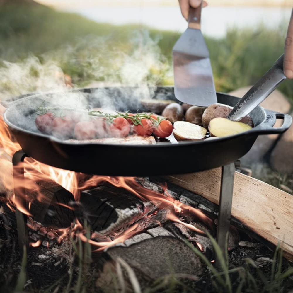 Petromax Steel Cooking Stand, Cook Outdoors Over a Campfire, 7.1" x 7.9", Can Be Secured to The Ground