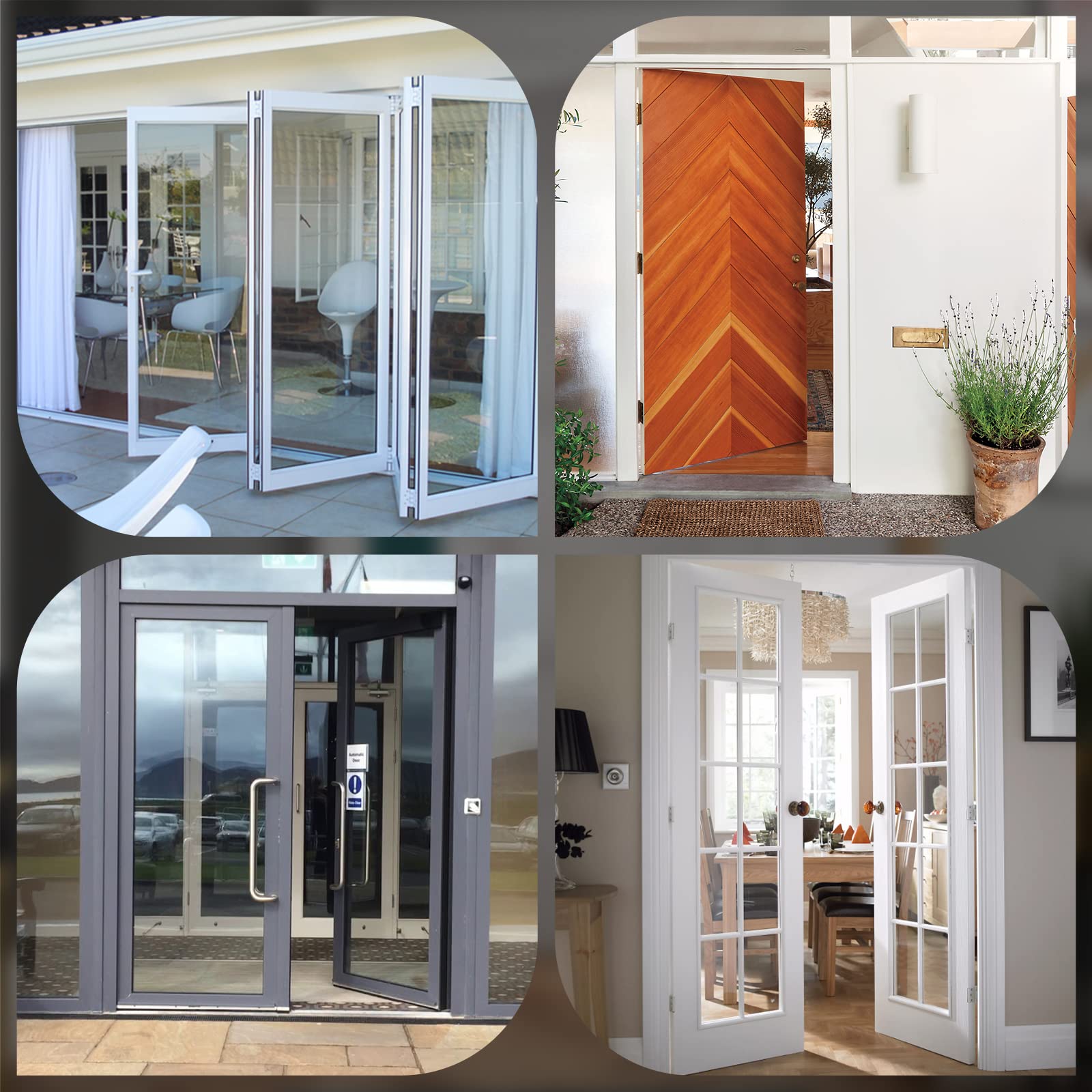 PHITUODA 3pcs White Front Long Door, Wedge Rubber Stop Security for Heavy Duty Shower Door Holder, Fit for 1.3 Inches Door Gaps