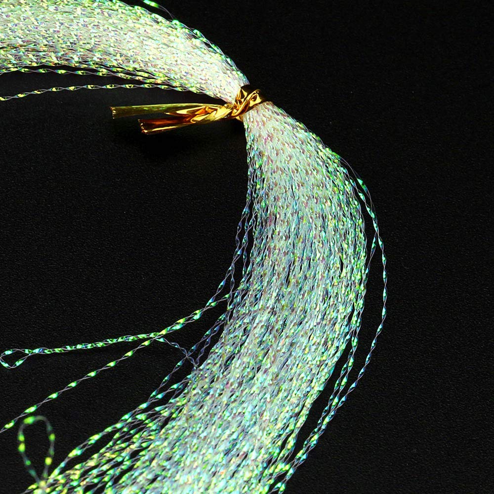 Zerlibeaful Crystal Flash Fly Tying Material Holographic Fishing Tying Making 100Pcs Box Tackle (Multicolor, One Size)