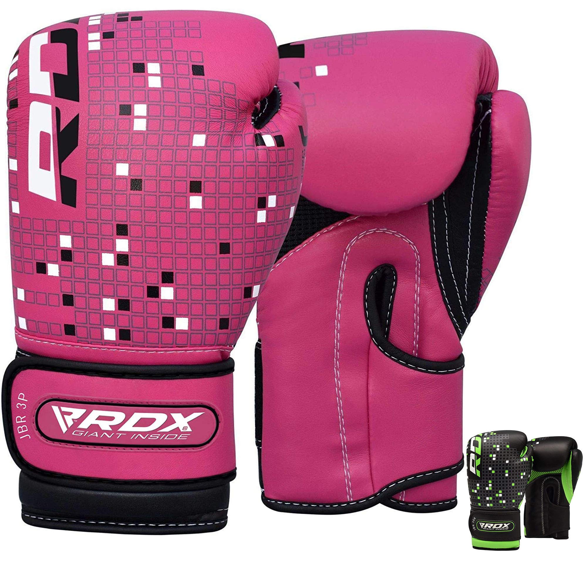 RDX Kids Boxing Gloves Maya Hide Leather 4oz Junior Punch Bag MMA Training Muay Thai Mitts