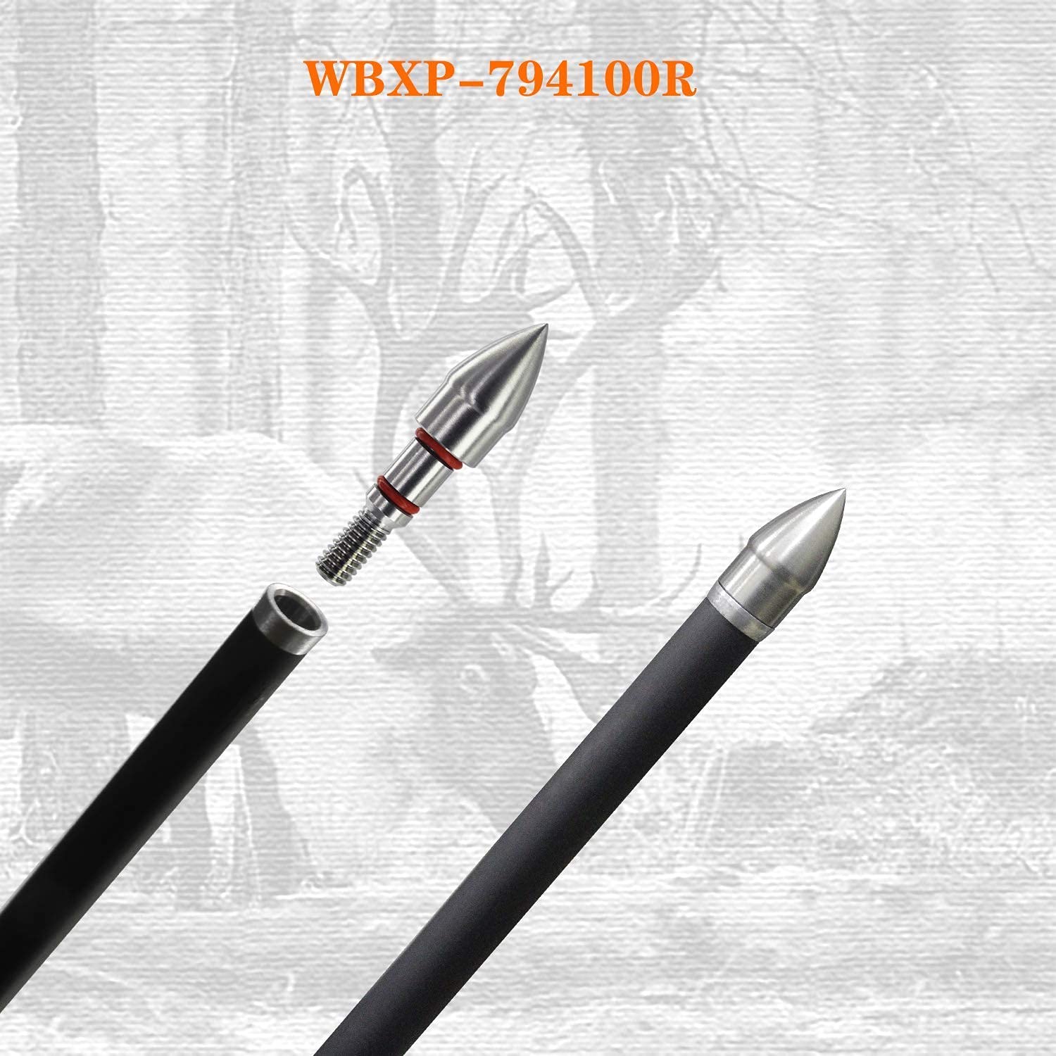 Wisdom 100 Grains Arrow Field Points 5/16 inch 7.94mm Stainless Steel Bullet Point Archery Tip for Bow Hunting Target Practice Inserts 1 Dozen 12 PCS