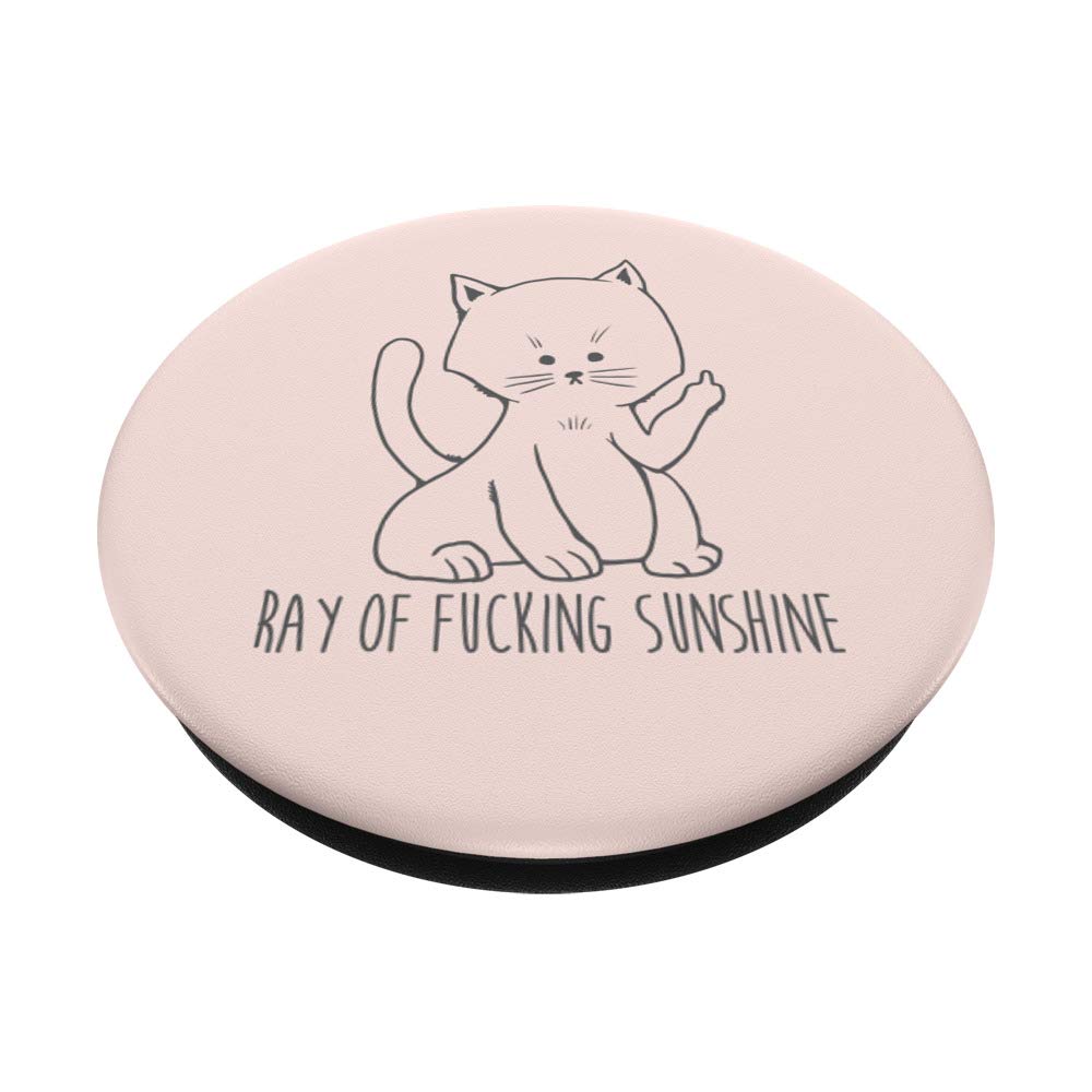 Salty Cat Ray Fucking Sunshine Flipping Off Cute Animal Adul PopSockets PopGrip: Swappable Grip for Phones & Tablets