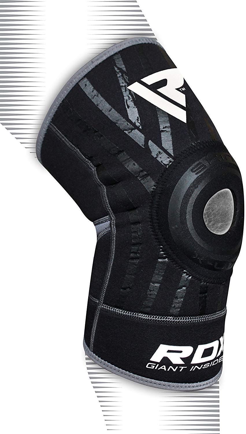 RDX Knee Support Brace, Elasticated Neoprene Open Patella Sleeve Guard for Meniscus Tear, Arthritis, ACL, Tendonitis, Compression Protector for Strain, Sprain, Sports Workout. SOLD AS SINGLE ITEM