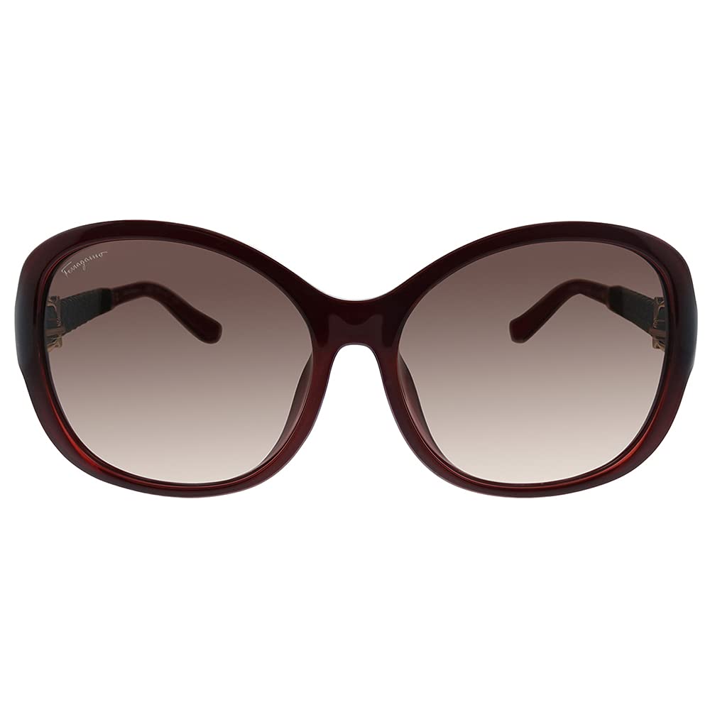 Salvatore Ferragamo Red/Brown Gradient Square Ladies Sunglasses SF744SLA 613 59