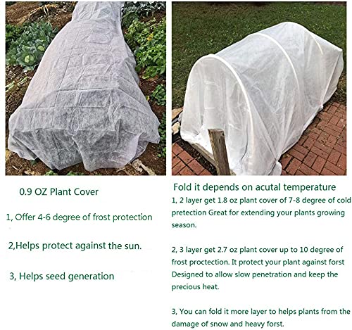 Plant Covers Freeze Protection 0.9oz 8Ft x 24Ft Rectangle Plant Cover for Cold Protection,Season Extension