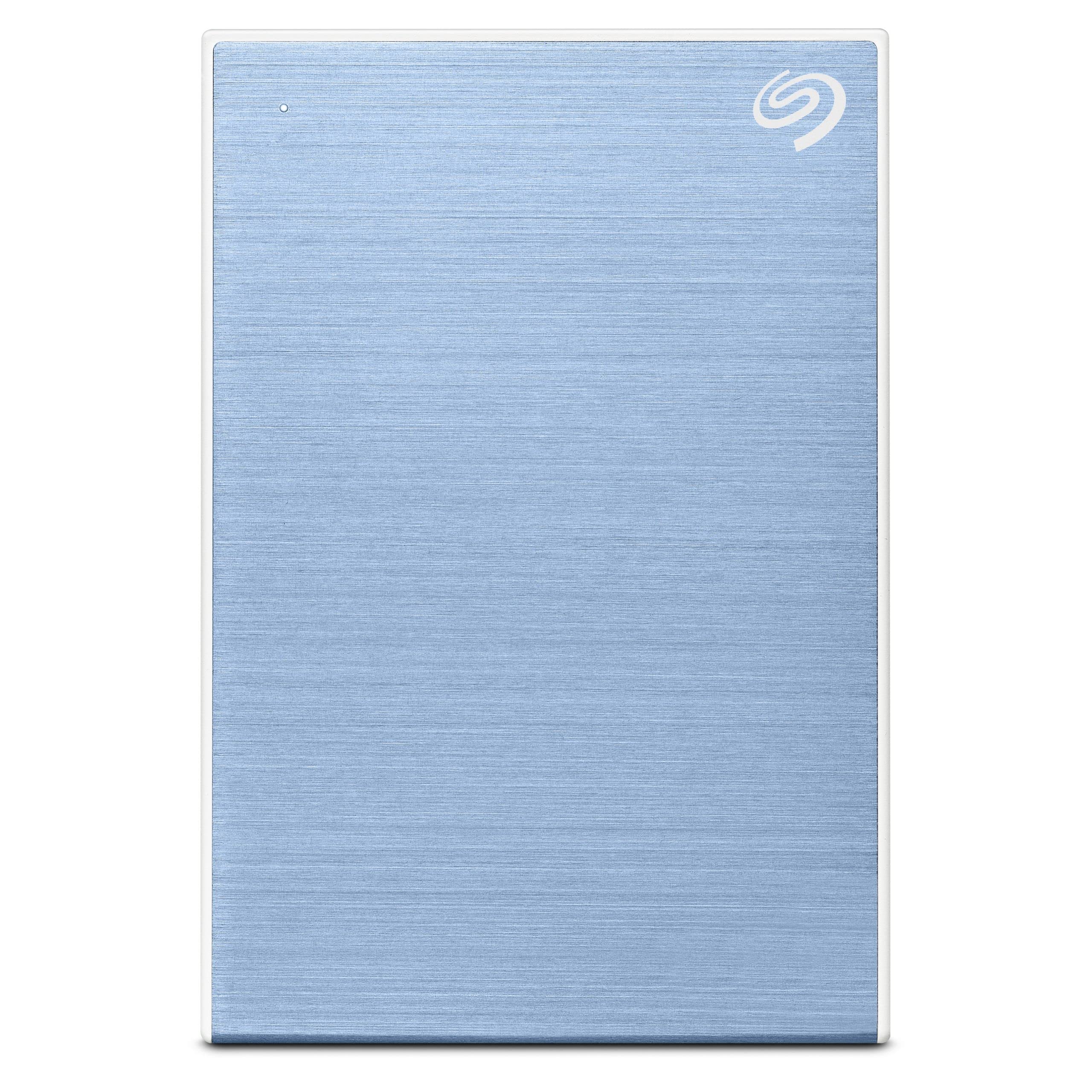 Seagate Backup Plus Portable, 5 TB, External Hard Drive HDD, Light Blue, USB 3.0 for PC Laptop and Mac, 1 yr MylioCreate, 4 mo Adobe Creative Cloud Photography, 2 yr Rescue Services (STHP5000402)