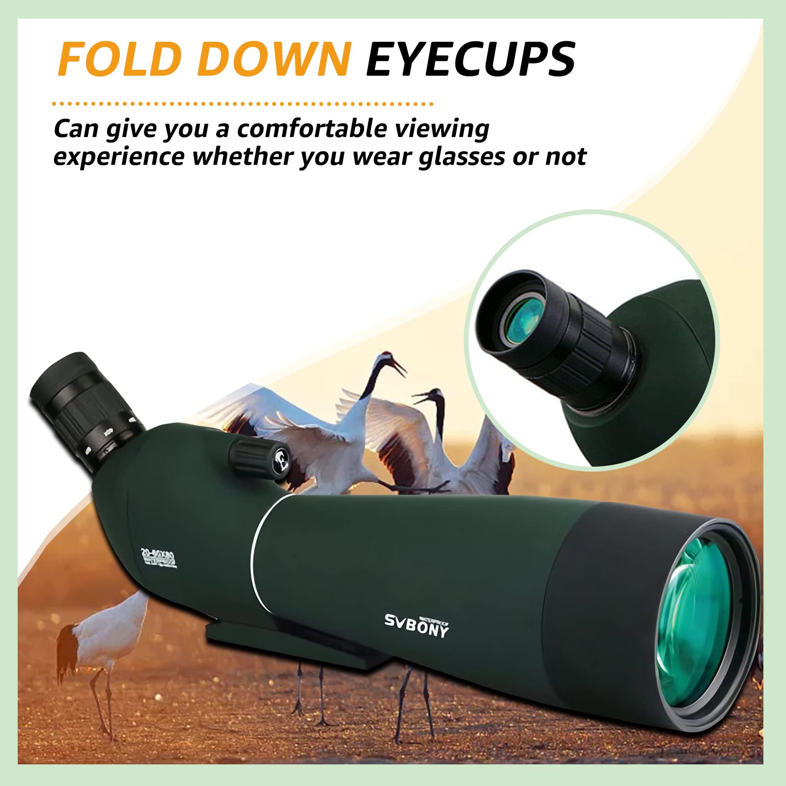 SVBONY SV28 Angled Spotting Scope with Tripod, 20-60x80 Spotter Scope, Long Range Sporting Scope with Phone Adapter, Portable Spotting Scopes for Bird Watching, Target Shooting, Hunting
