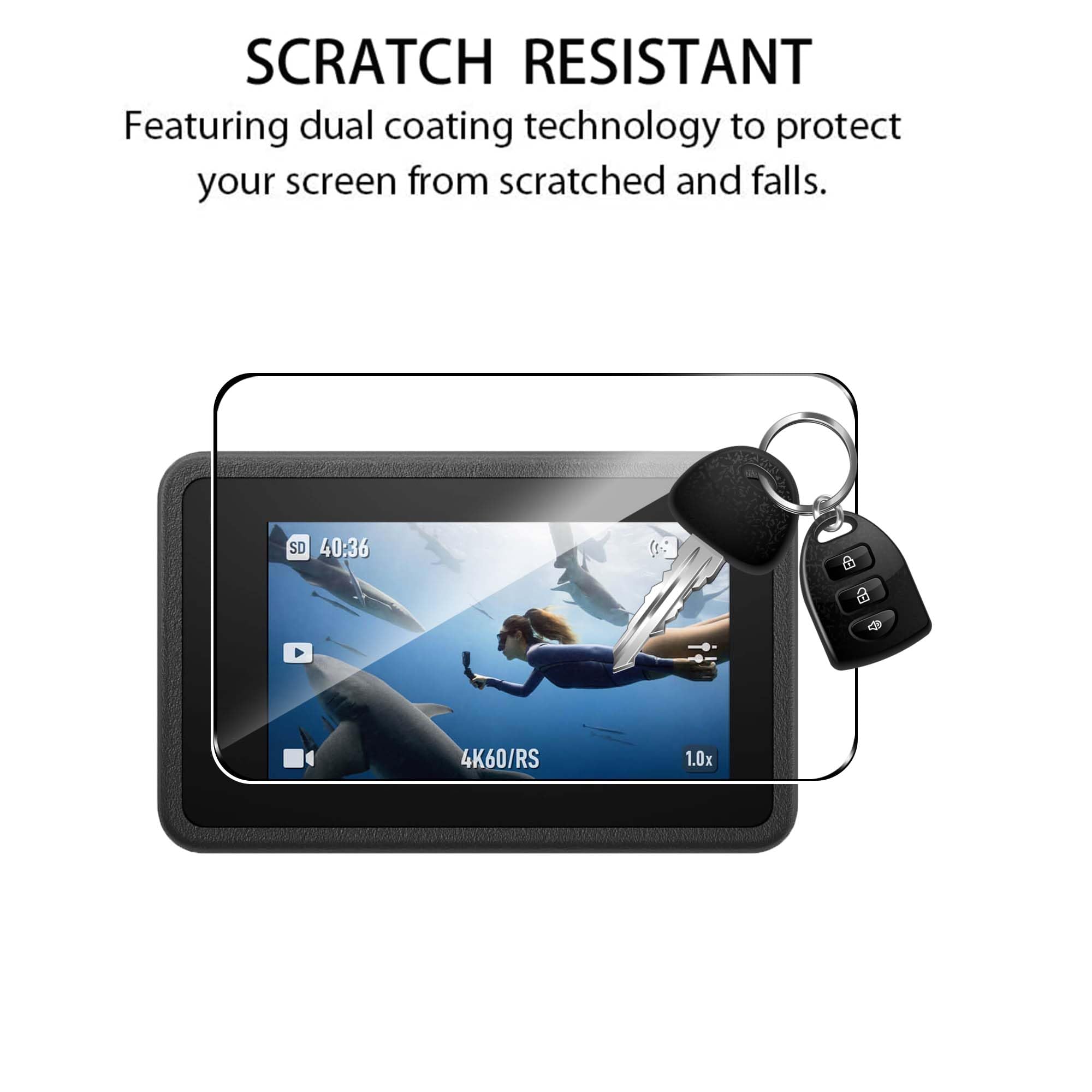 Suttkue for DJI Osmo Action 4 screen protector Tempered Glass flim &Camera Lens Protector Tempered Glass,High Definition Clear,Case Friendly(2+2+2 pack)