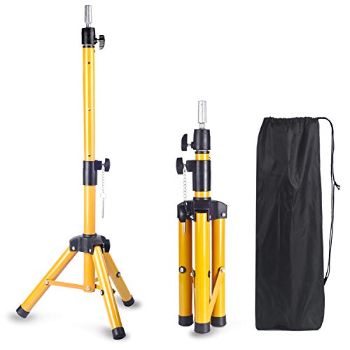Smilco Wig Stand Tripod Mannequin Head Stand, Adjustable Heavy Duty Wig Head Stand for Cosmetology Hairdressing Training