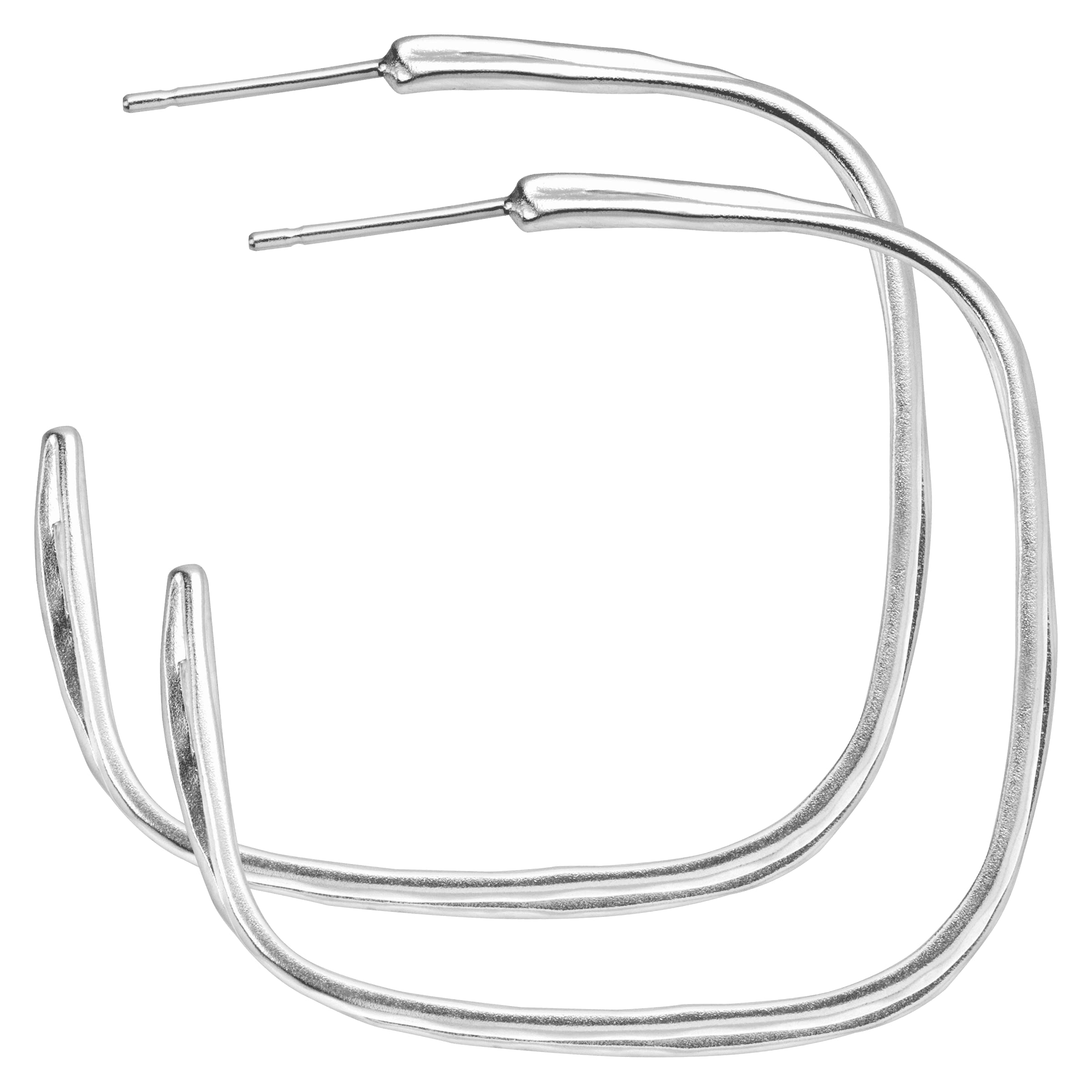 Silpada 'Natural Order' Geometric Hoop Earrings in Hammered Sterling Silver