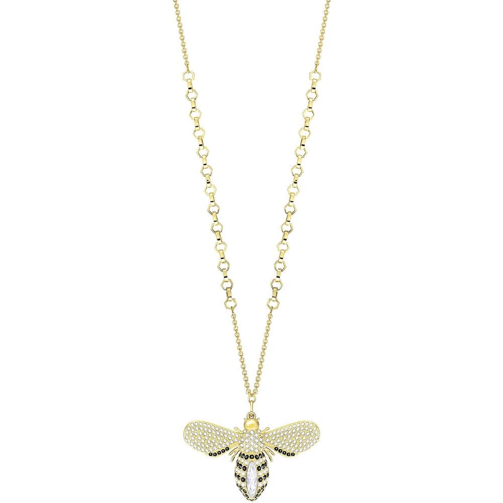Swarovski Lisabel 23K Yellow Gold-Plated Clear & Black Crystal Necklace